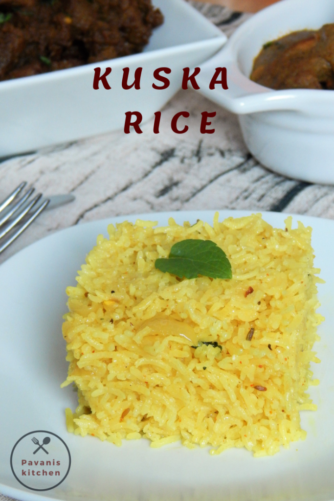 Kuska Rice Recipe | Kuska Biryani Recipe - Pavanis Kitchen