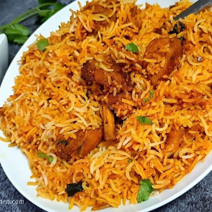 Easy Chicken Biryani(with stepwise instructions+video) - Pavanis Kitchen