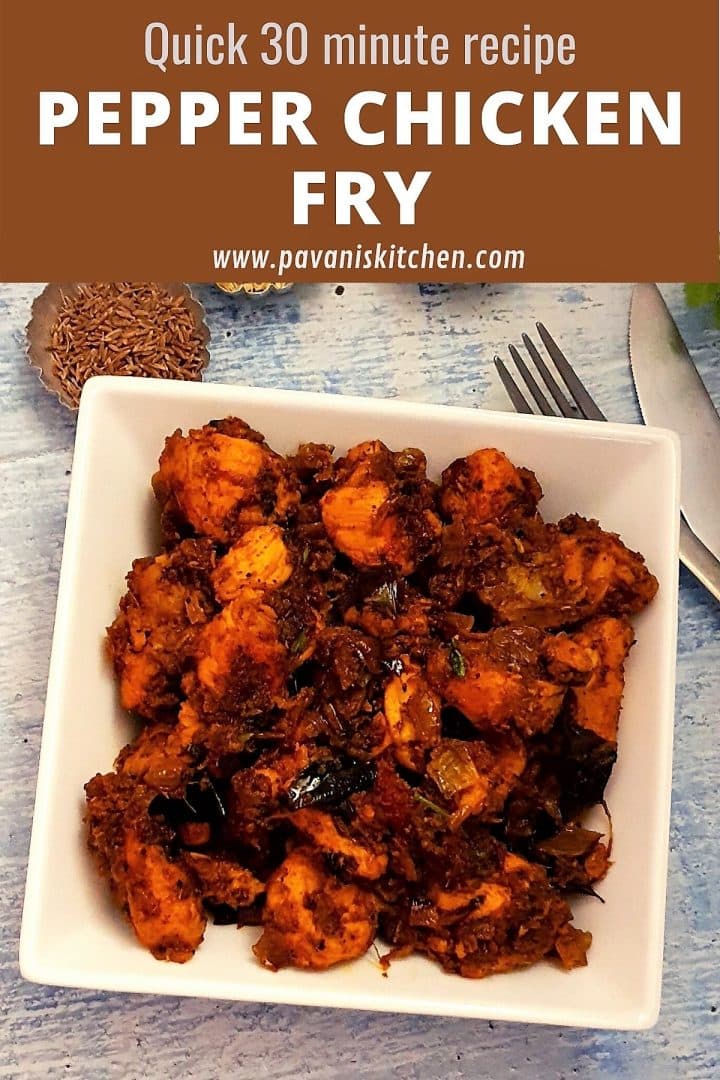 Pepper Chicken Fry Recipe |Chicken Dry Roast - Pavanis Kitchen