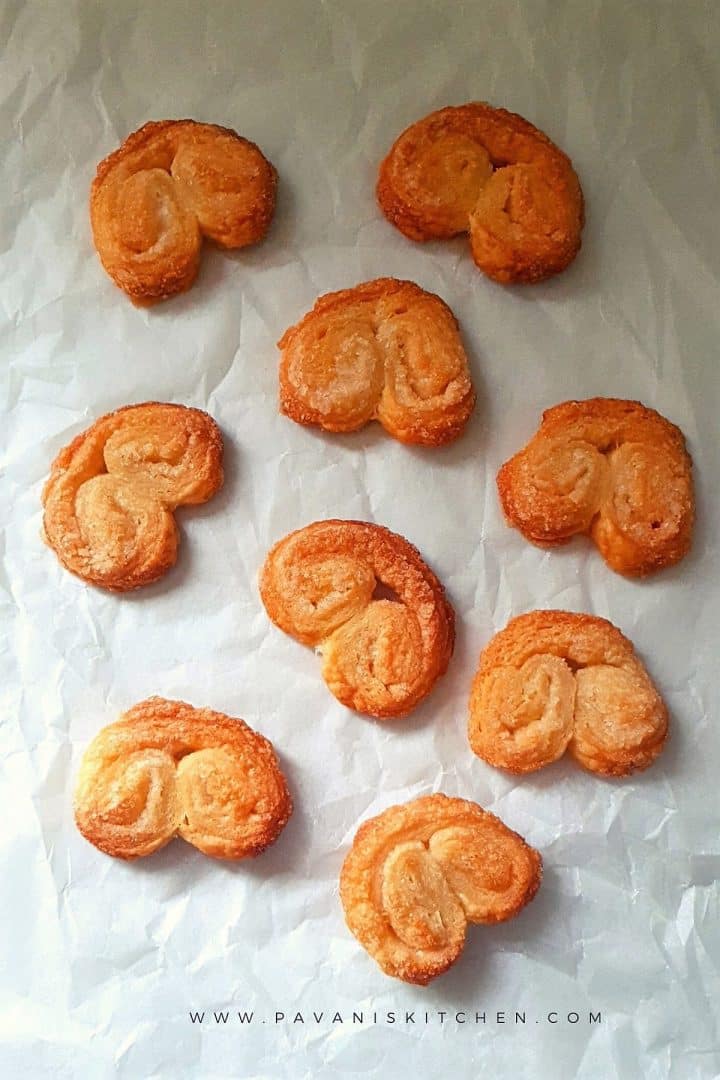Sweet Palmiers Recipe With Puff Pastry - Pavanis Kitchen