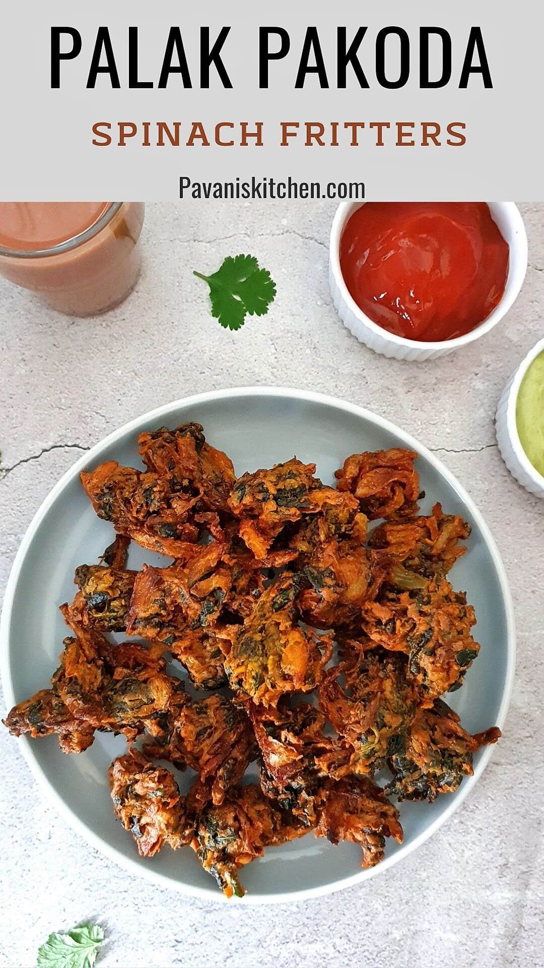 Palak Pakoda(Spinach Pakora) - Pavanis Kitchen