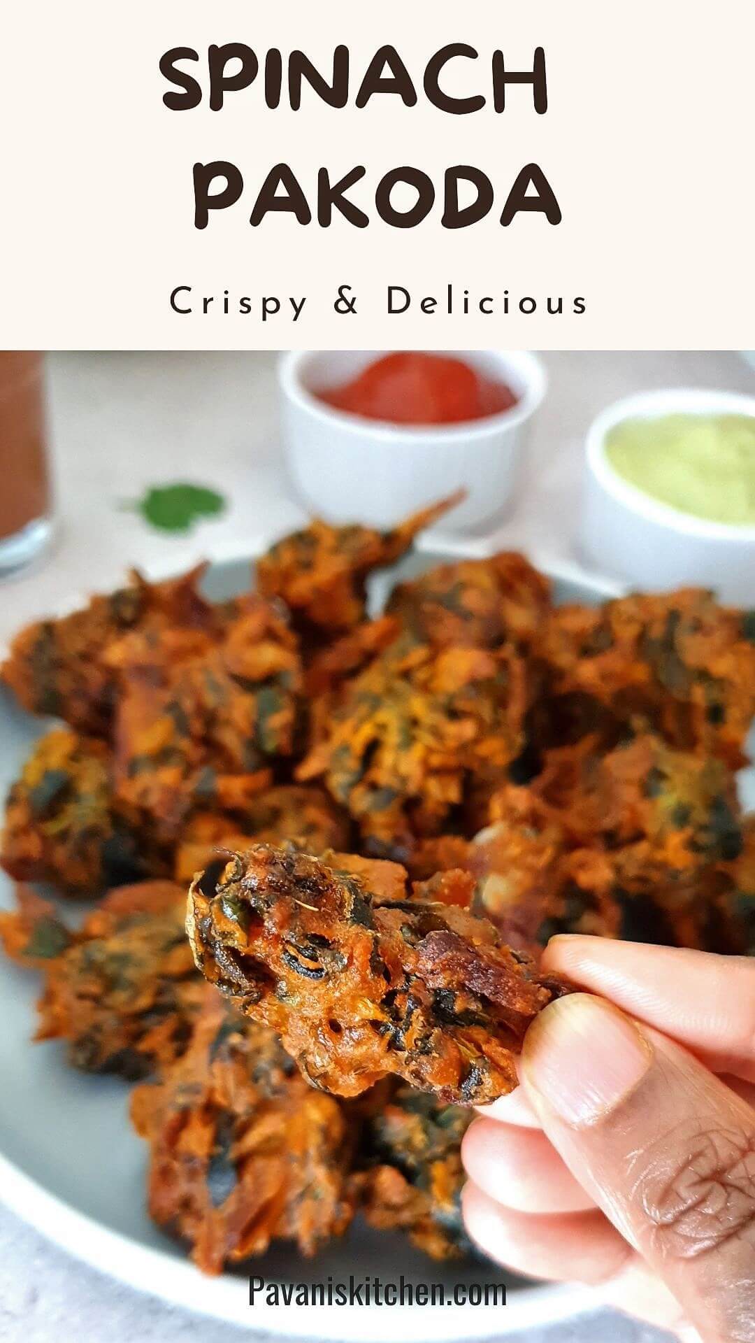 Palak Pakoda(Spinach Pakora) - Pavanis Kitchen