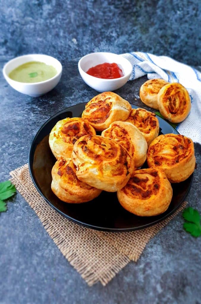 Puff Pastry Samosa Pinwheels (Air Fryer and Baked) - Pavanis Kitchen