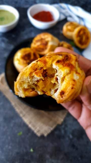 Puff Pastry Samosa Pinwheels (Air Fryer and Baked) - Pavanis Kitchen